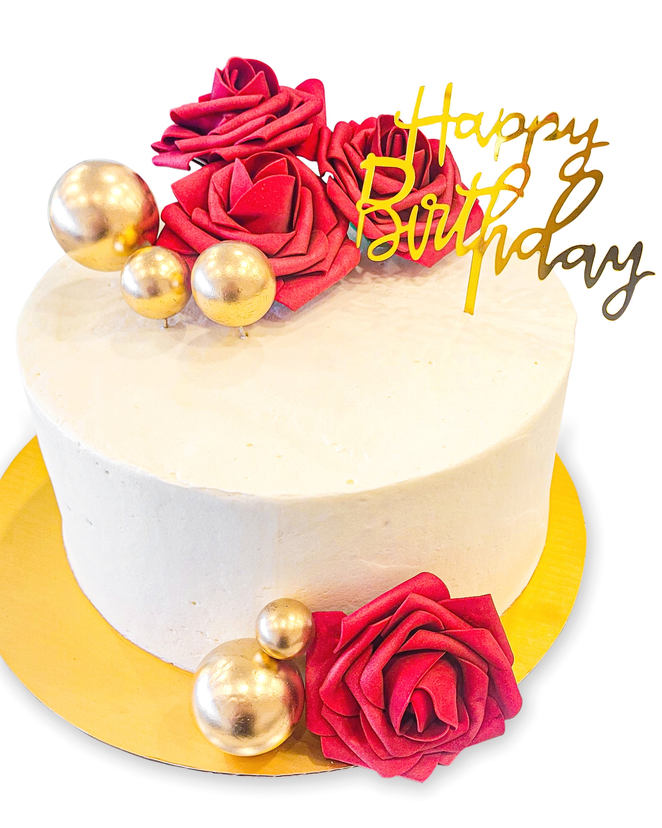 Gold ball & Flower Cake